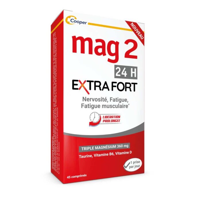 MAGNESIUM MAG 2 24H EXTRA FORT 45 COMPRIMES - Pharmacie & Parapharmacie ...
